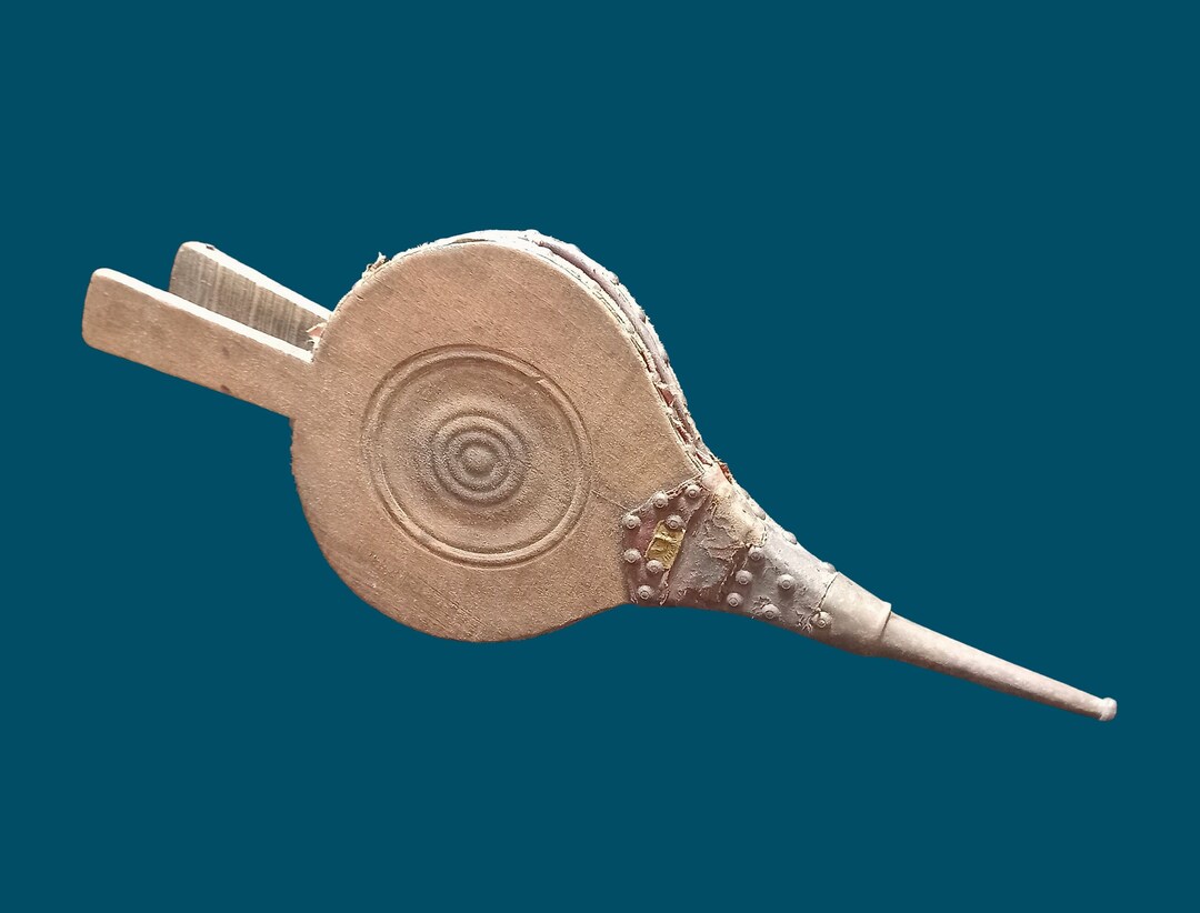 Antique French Fire Bellow Fireplace Accessories Hand Air Pump Wooden ...