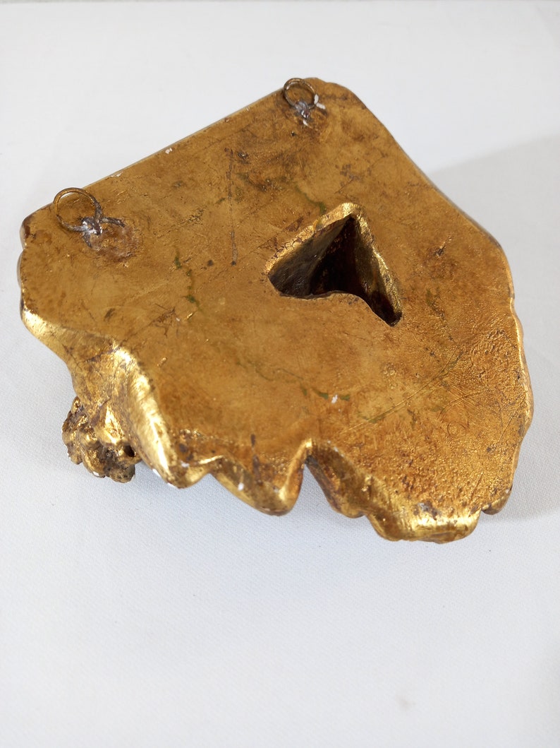 Small Gold Display Shelf - Hollywood Regency - Gold Cherub Wall Bracket ...