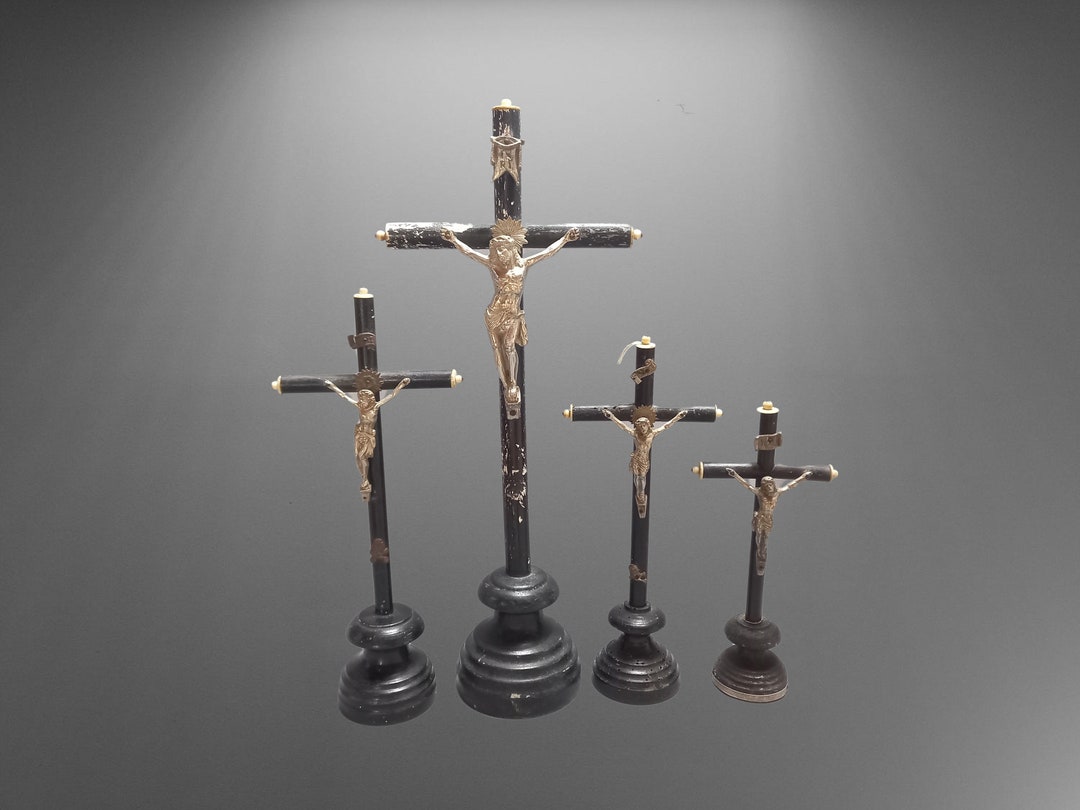 Lot Antique Black Skull N Cross Bones Crucifixes - Authentic Antique ...