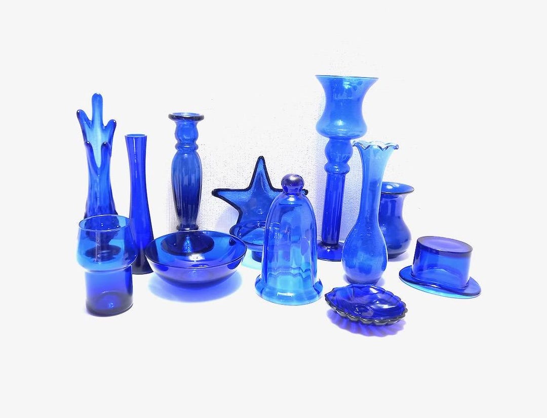 Blue Glass Collection - Cobalt Blue - Blue Glass Decor - Glass Blue ...