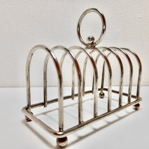 6 Slot Metal Chrome Toast Rack Metal Letter Holder Breakfast Tray ...