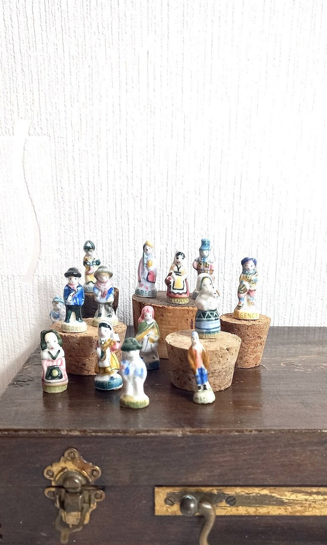 Set of 14 Feves Figurines Ceramic Statuettes Fèves Lot Miniature ...