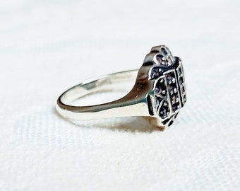 Silver Art Deco Ring | Etsy