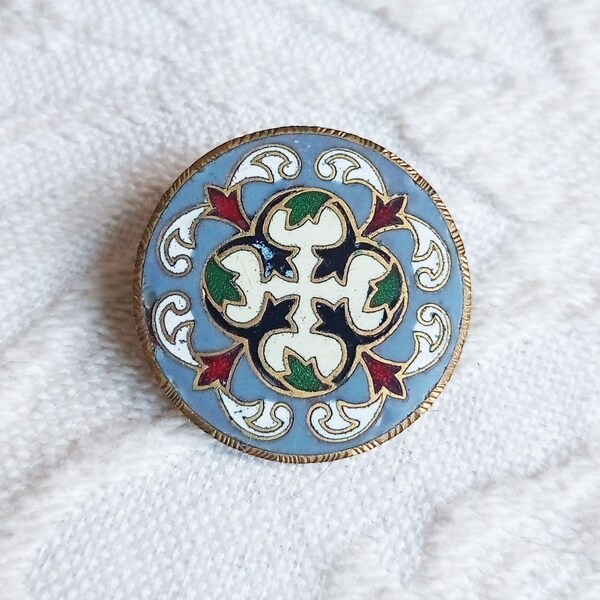 Antique Enamel Button - Etsy