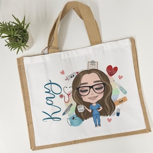 Personalised Caricature Bag Custom Character Bag Jute Bag Gift for Her Etsy
