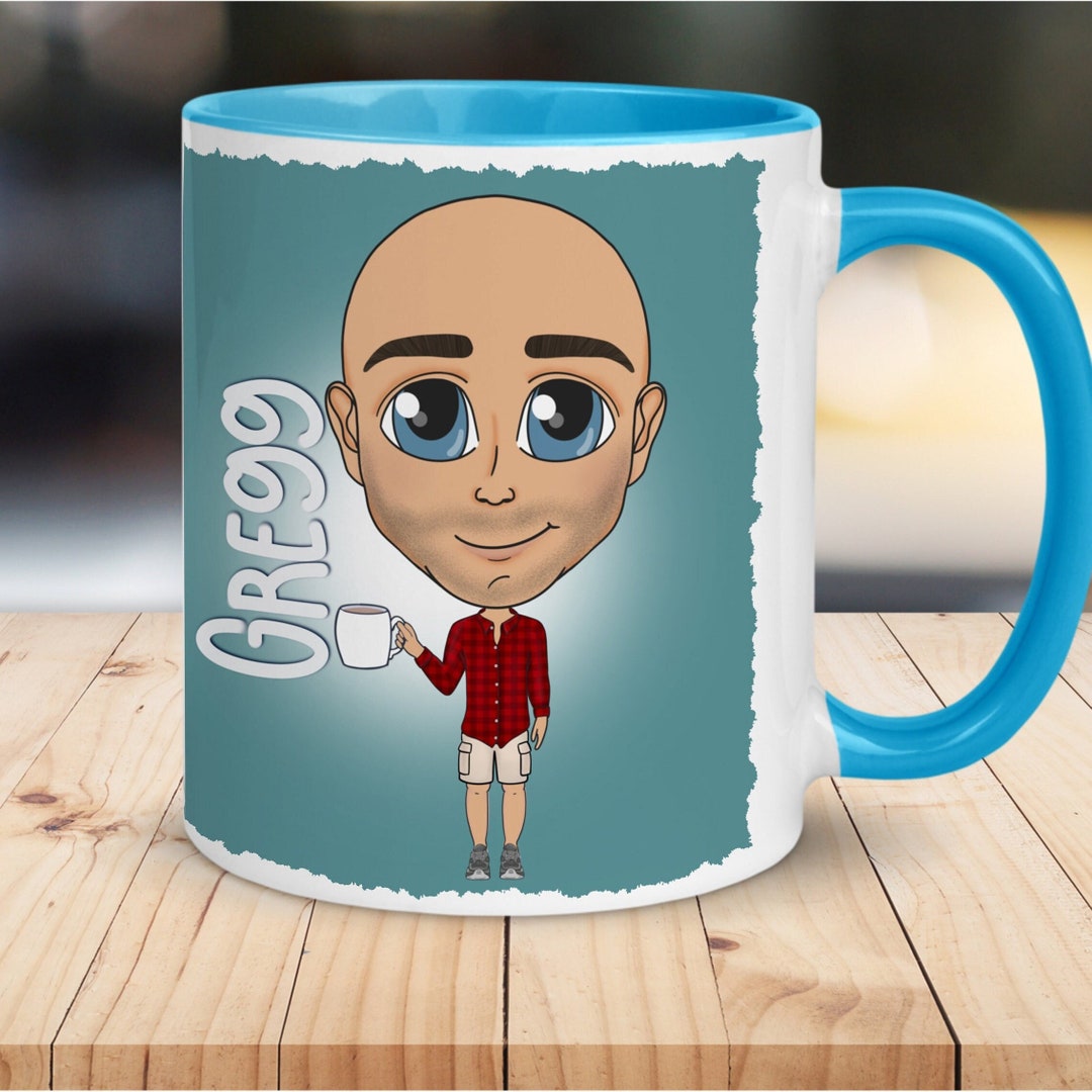 Personalised Character Design Mug Caricature Mug for Him - Etsy UK