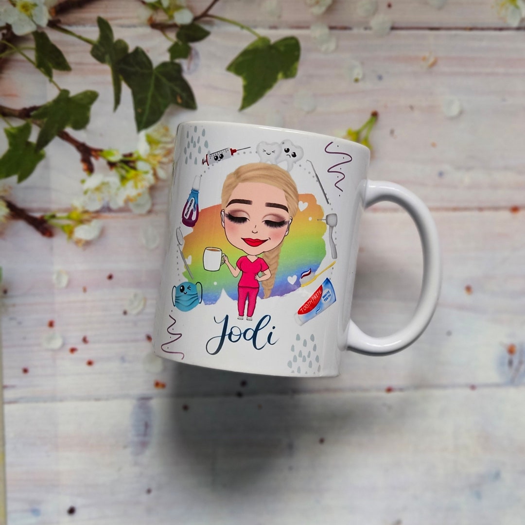 Personalised Caricature Dentist Mug Personalised Dental Nurse Mug Newly ...