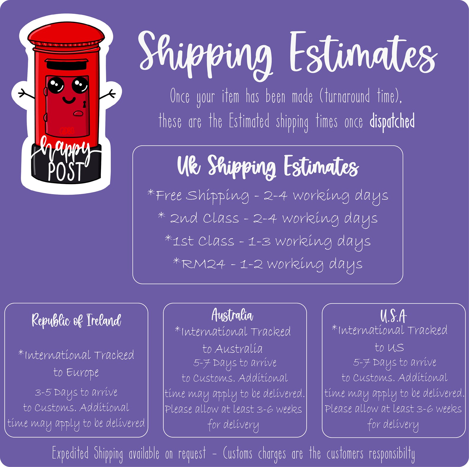 Cute Happy Post Stickers - Postbox Post Sticker - Etsy UK