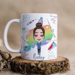 Personalised Caricature Dentist Mug - Personalised Dental Nurse Mug ...