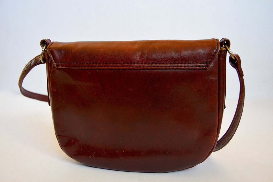 Vintage Brown Small Genuine Leather Shoulder Bag Messenger Bag Soft ...