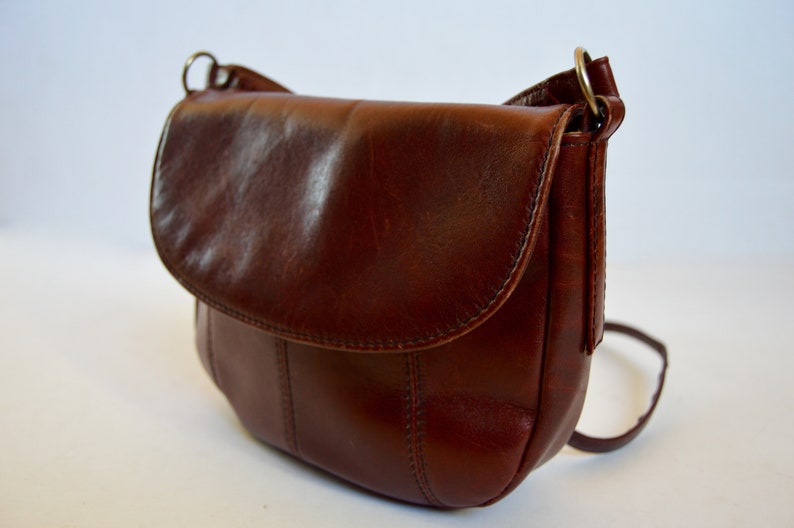 Vintage Brown Small Genuine Leather Shoulder Bag Messenger Bag Soft ...