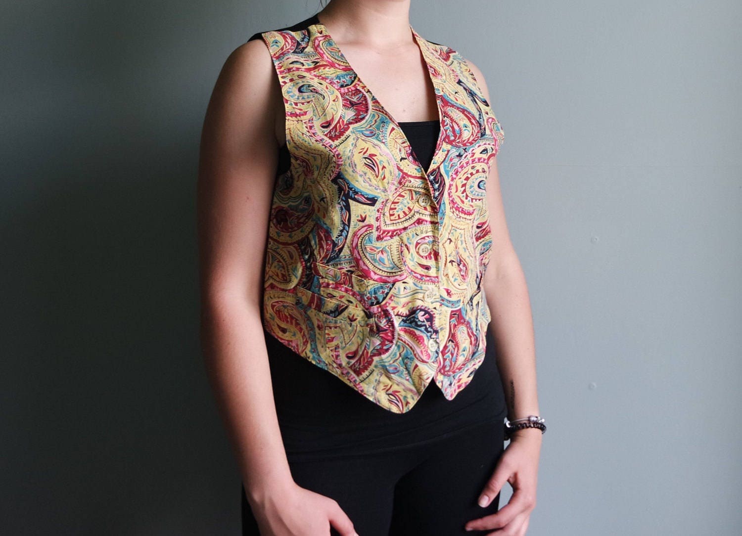 Ornamented Vest Classic Vest Vintage Waistcoat Medium Size - Etsy