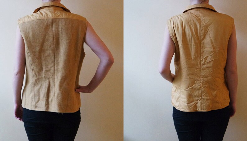 Vintage Yellow Reversible Vest Mustard Yellow Both Sides Wearable Warm ...