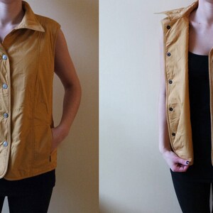 Vintage Yellow Reversible Vest Mustard Yellow Both Sides Wearable Warm ...