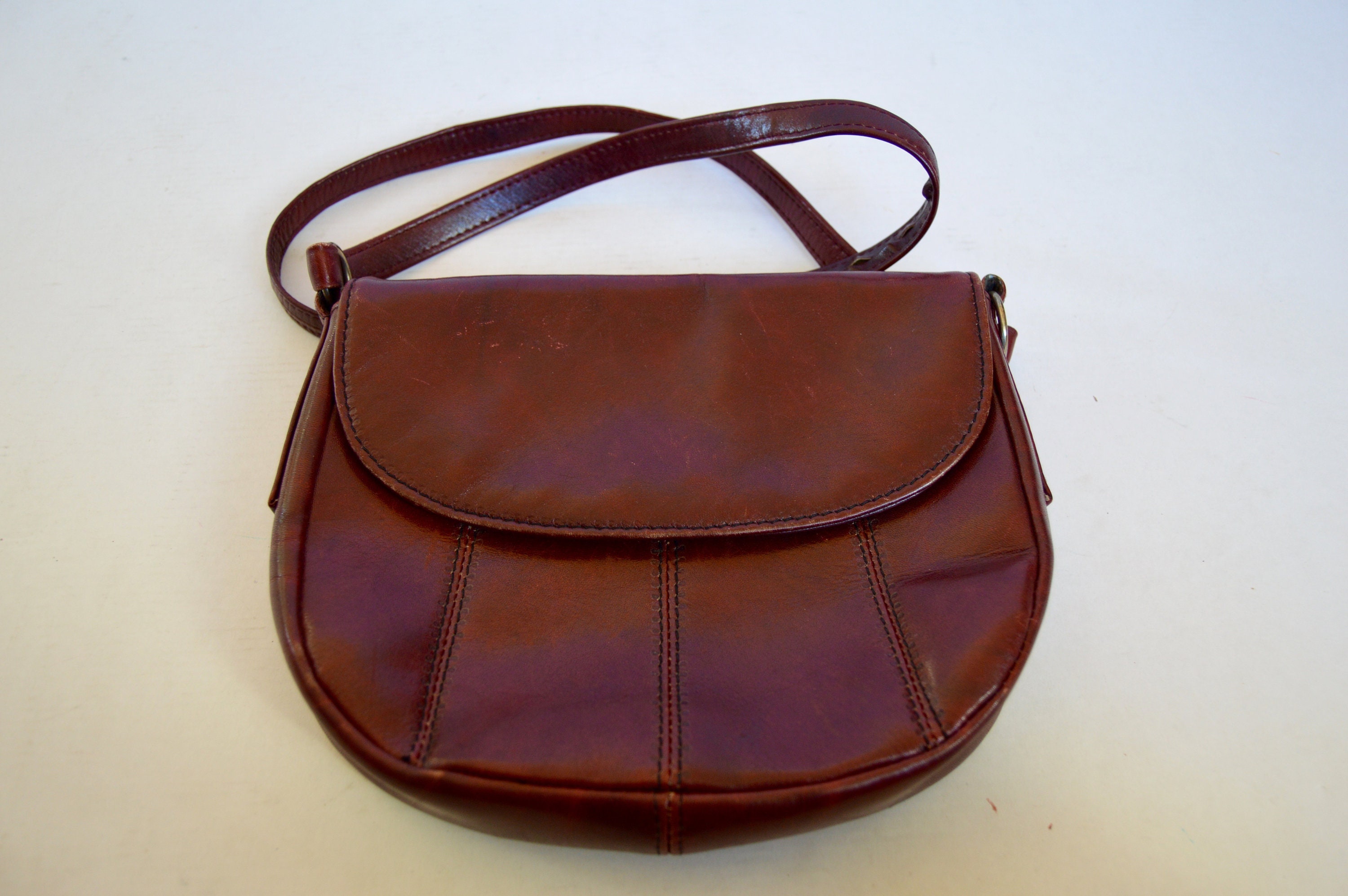 Vintage Brown Small Genuine Leather Shoulder Bag Messenger Bag Soft ...