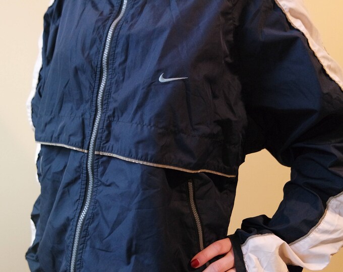 NIKE Vintage Sport Jacket Blue Navy Blue Jacket Nike Vintage Activewear ...