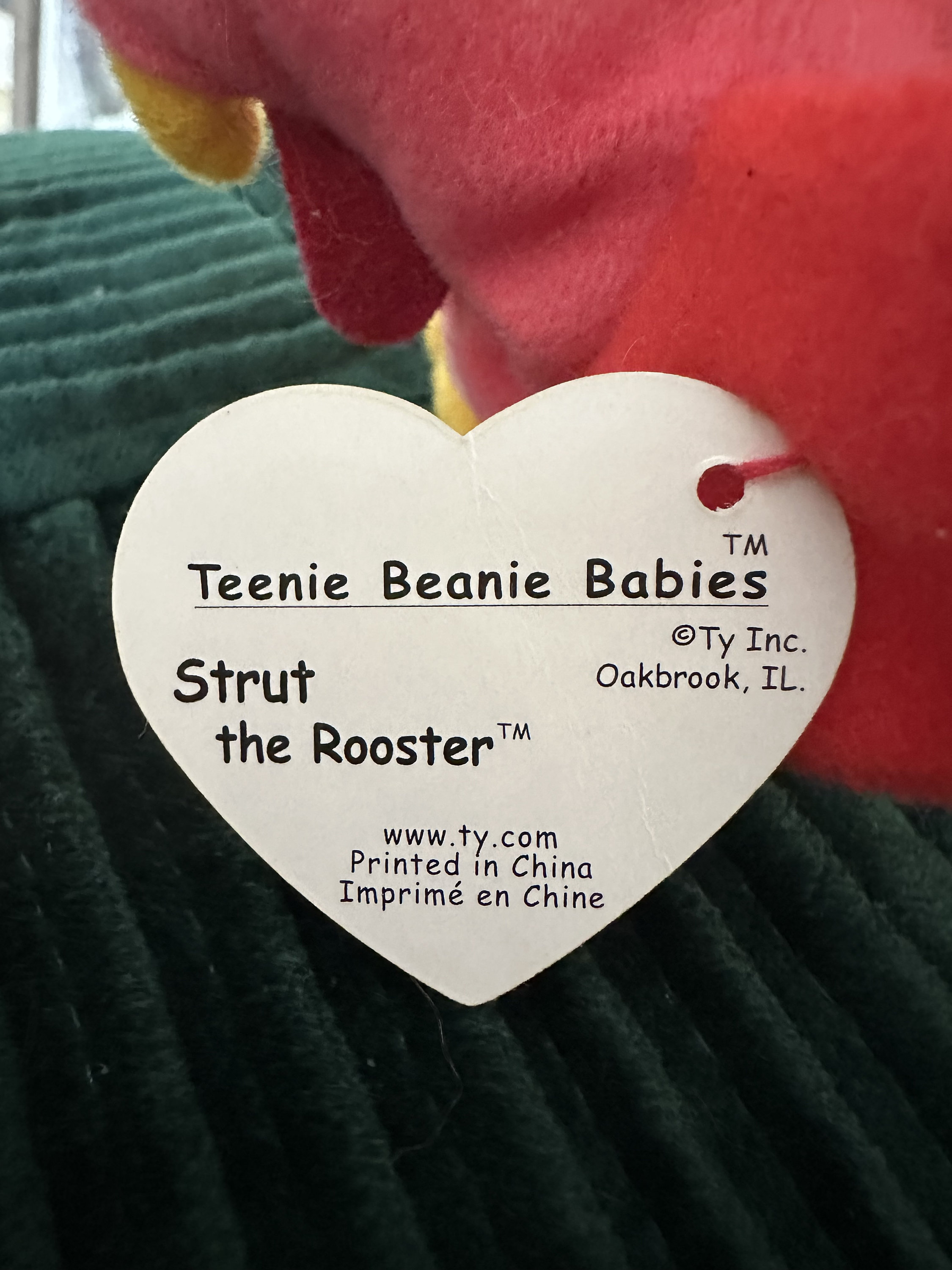 TY Teenie Beanie strut the Rooster, 1993 - Etsy