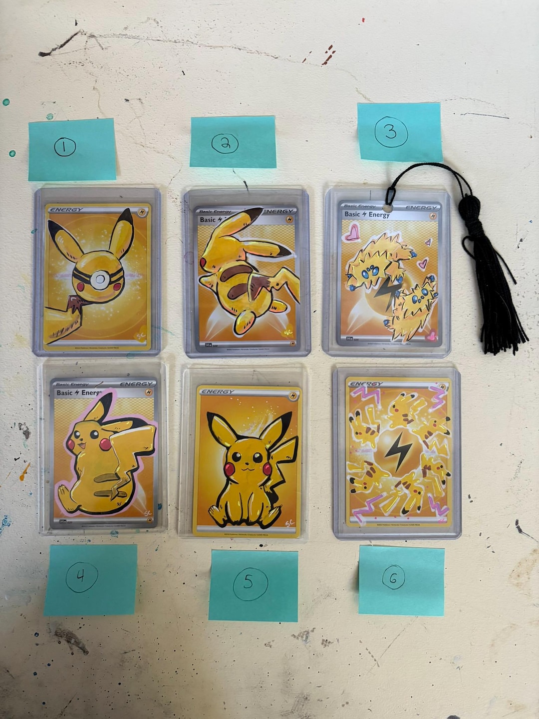 Upcycled Electric Pokémon Energy Cards | Handmade Trading Card Art ...
