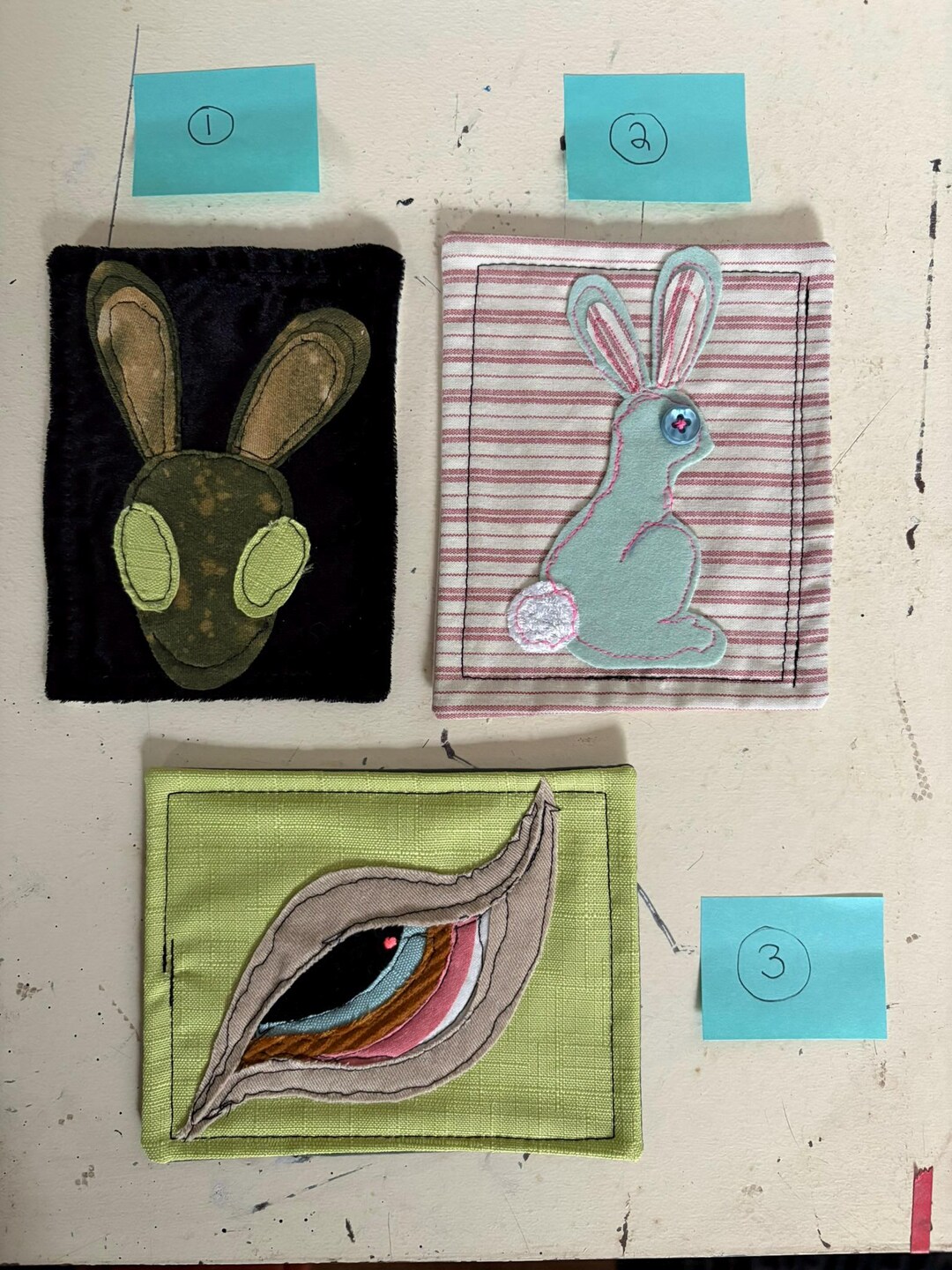 Recycled Art Patch – One-of-a-kind Upcycled Design (5x4 Inch) Bunny ...