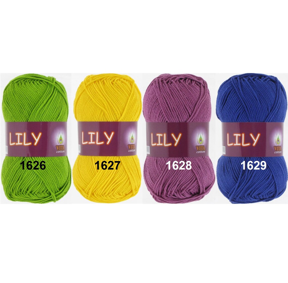 Mercerized cotton yarn LILY Vita Cotton Yarn knit crochet | Etsy