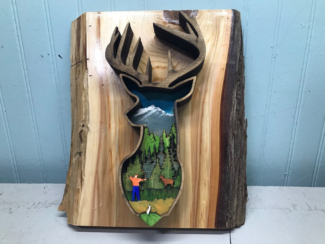 Big Buck Deer-layered Art - Etsy