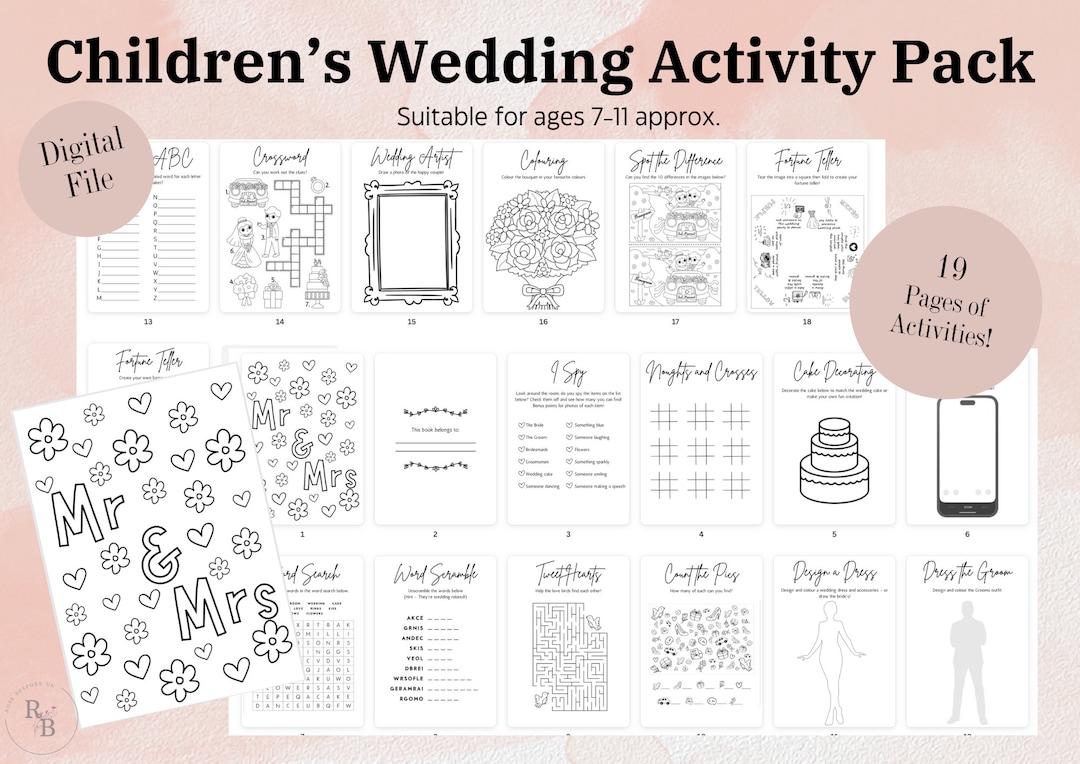 Children's Wedding Activity Pack Instant Download - Etsy