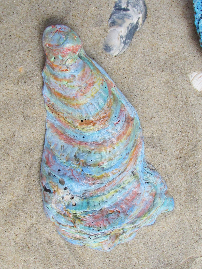 Painted Seashell Sunset Seascape Ocean Beach Art Seashell Art Home ...