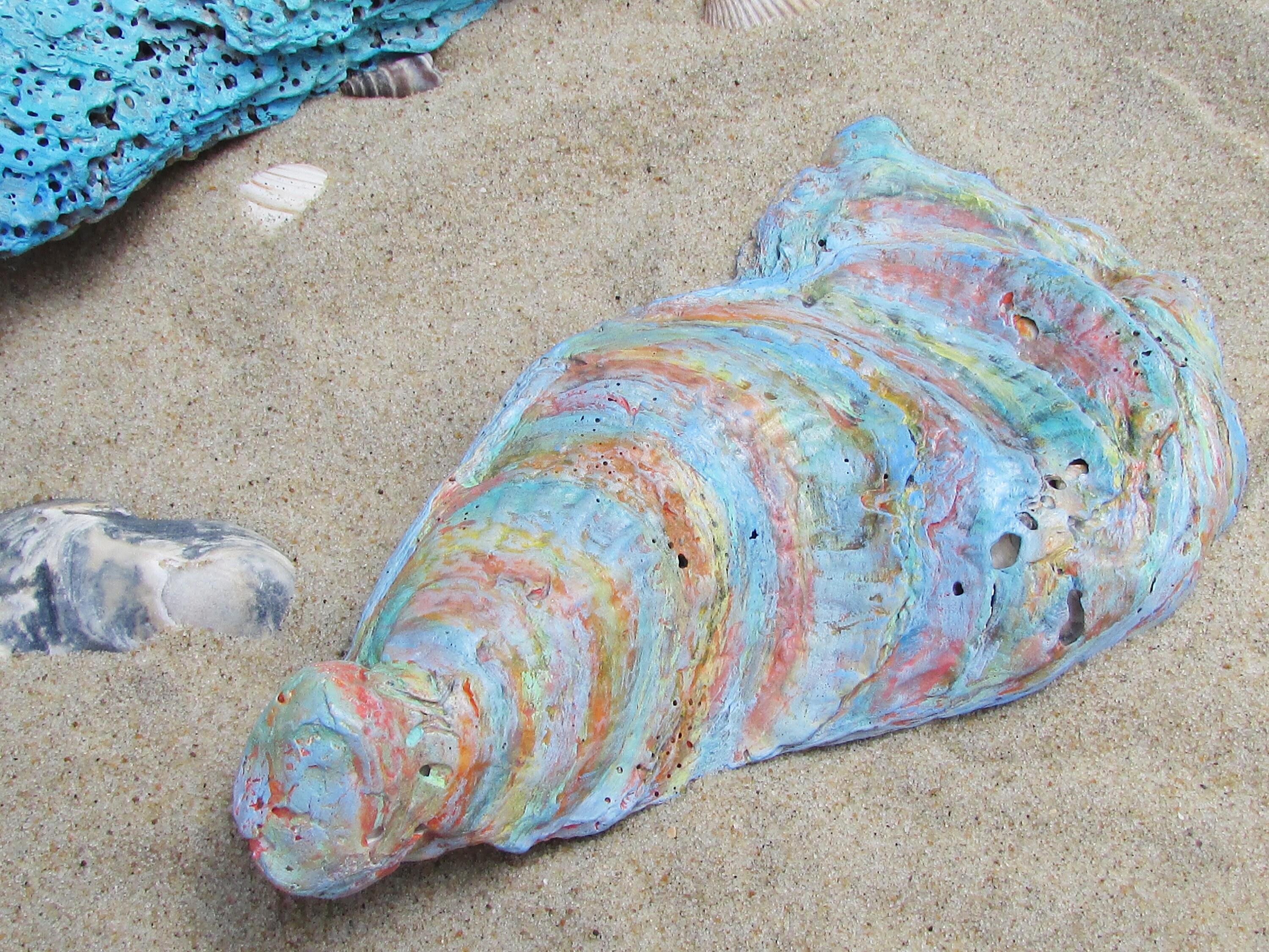 Painted Seashell Sunset Seascape Ocean Beach Art Seashell Art Home ...