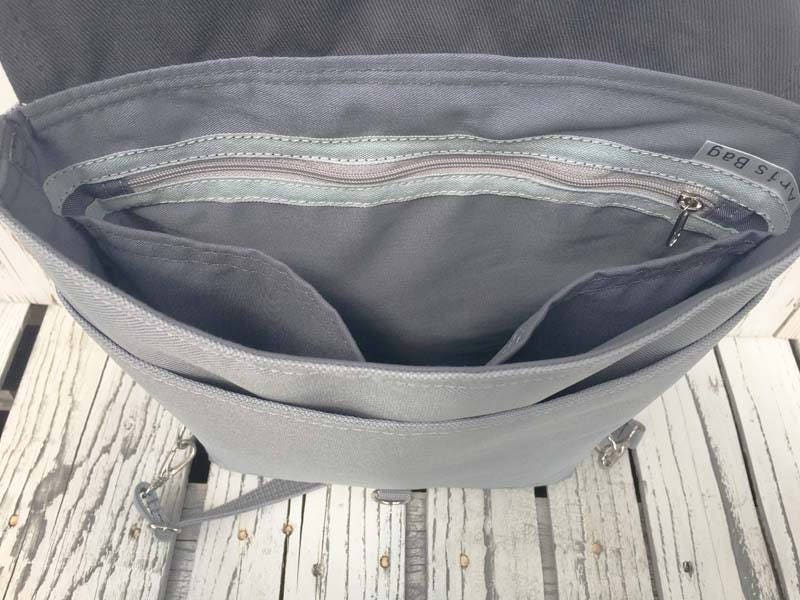 Women Light Gray Backpack Minimalist Cross Body Bag | Etsy