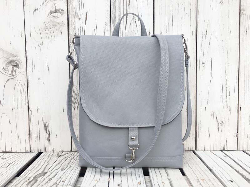 Women Light Gray Backpack Minimalist Cross Body Bag | Etsy