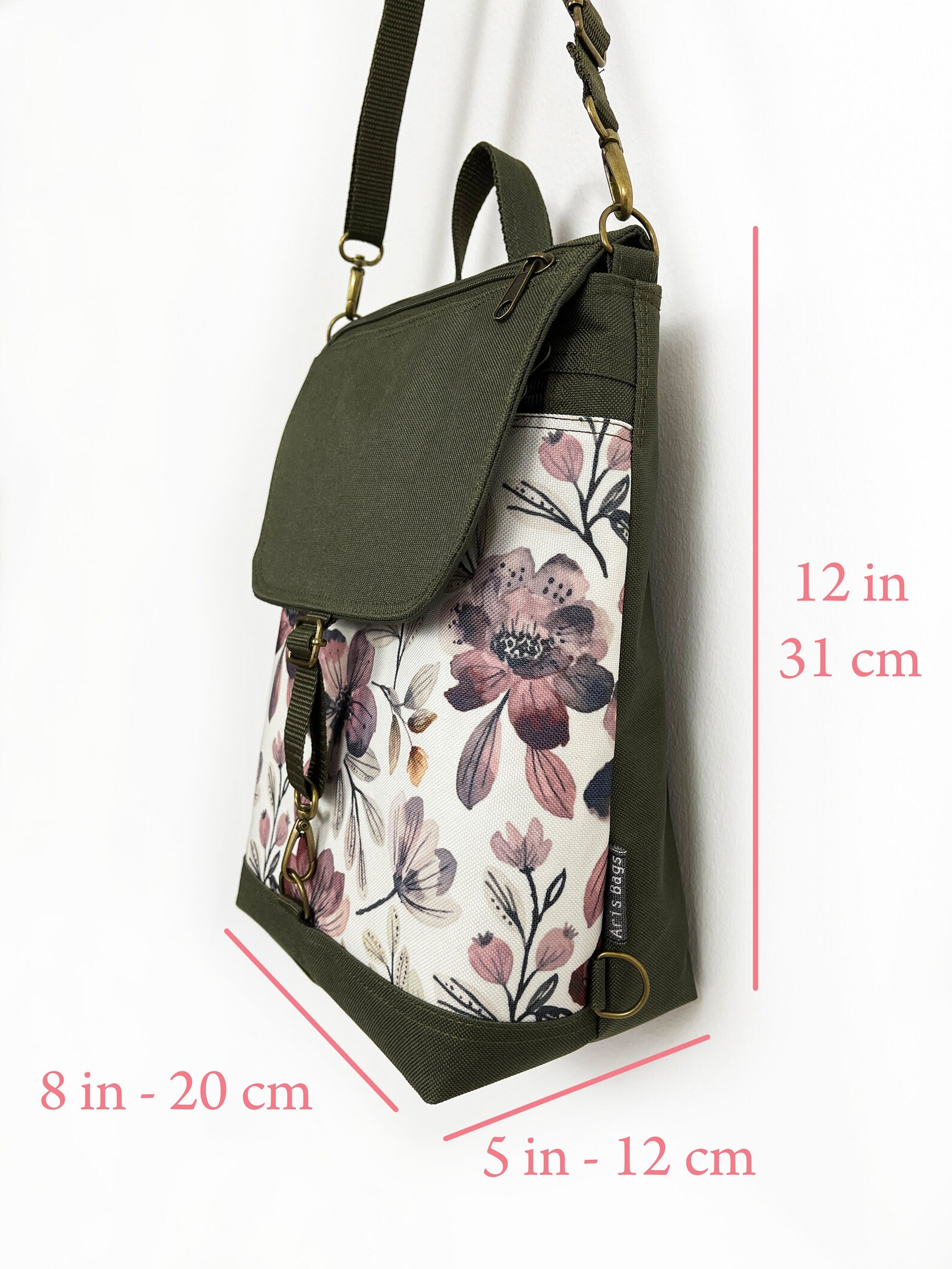 Cottagecore Forest Backpack: Waterproof Cordura Convertible Crossbody ...