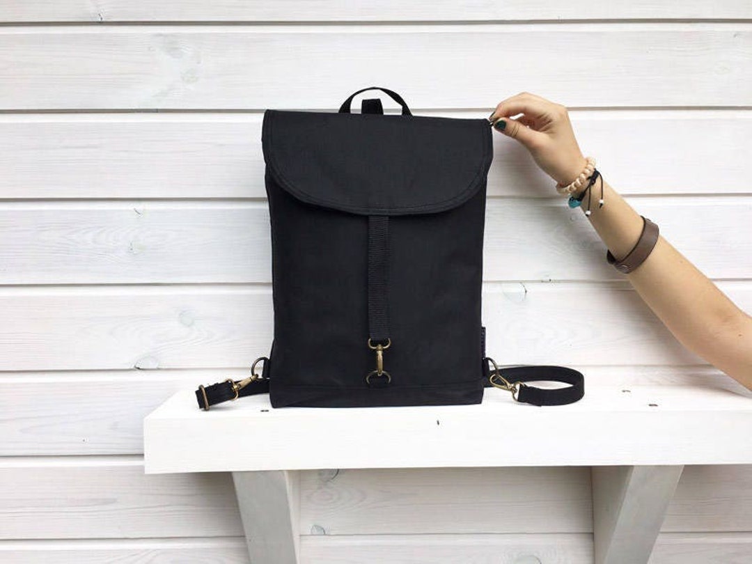 Waxed Canvas Convertible Backpack: Slim Water-resistant Travel Bag - Etsy