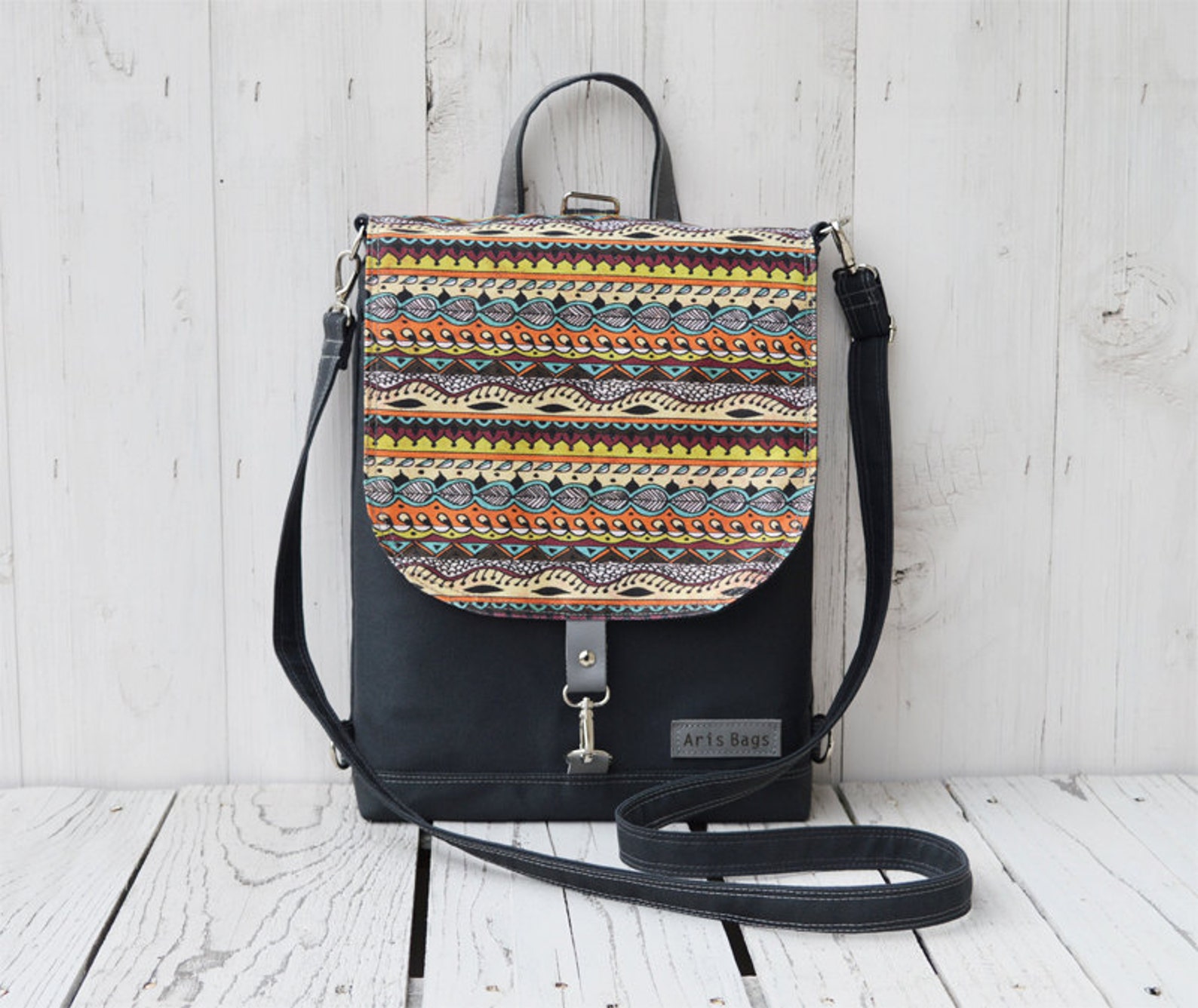 Bohemian Women Backpack Convertible Backpack Waterproof | Etsy