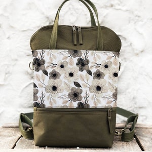 Meadow Floral Backpack for Women, Nature Lover Girl Bag, Green ...