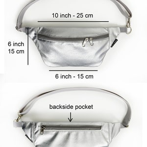 Silver Vegan Leather Fanny Pack: Minimalist Crossbody Sling Bag - Etsy