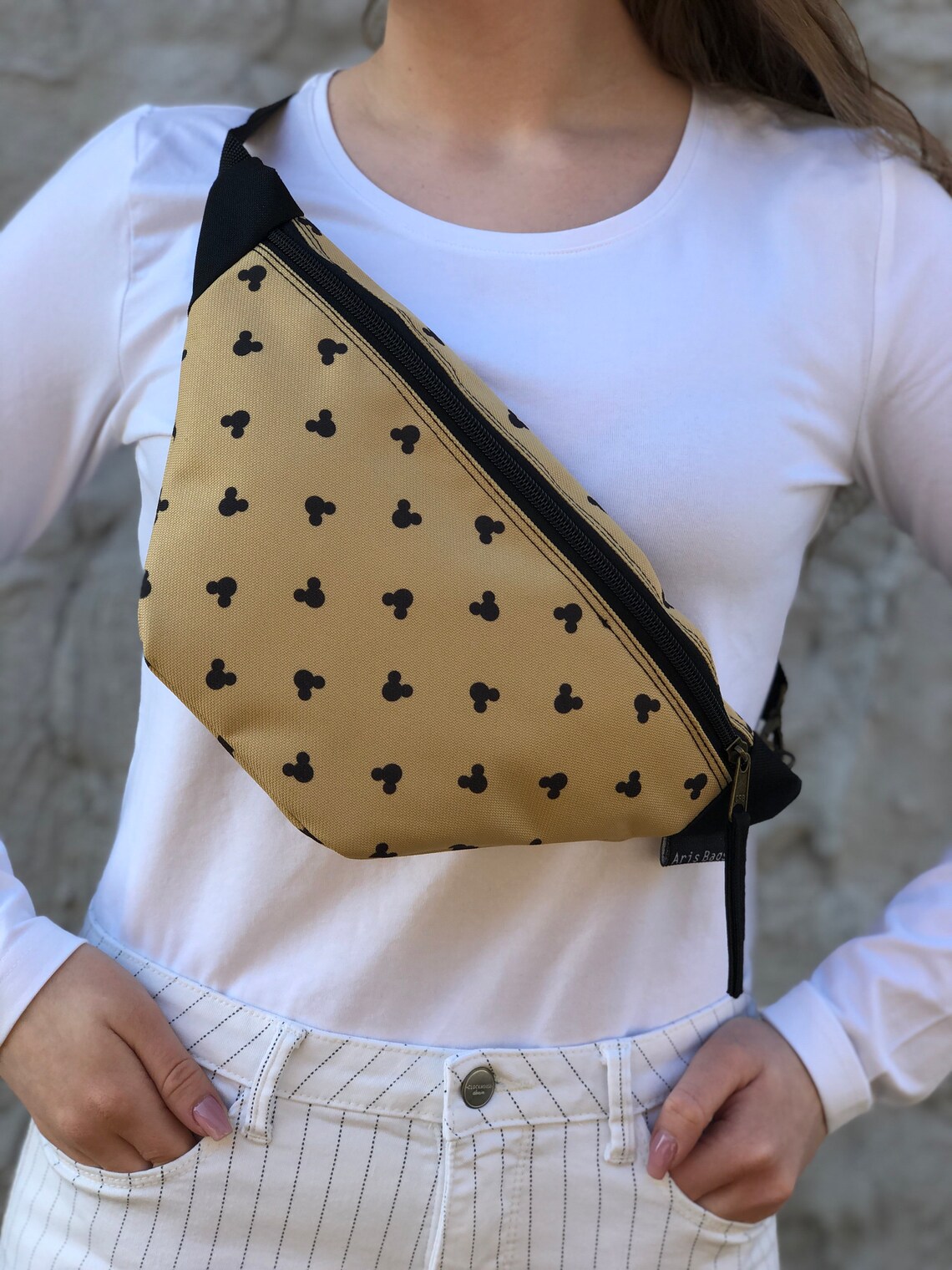 Black Disney Fanny Pack Mickey Mouse Cross Body Bag Disney - Etsy