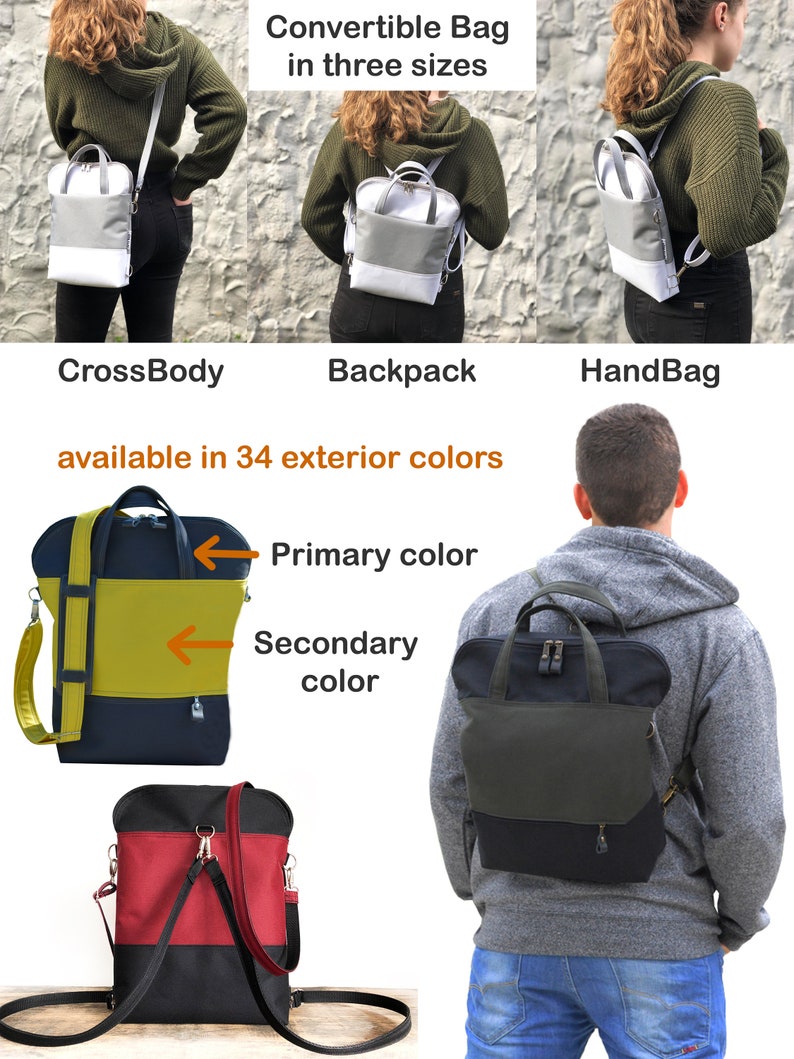 Weekender Convertible Backpack Waterproof Cross Body Bag - Etsy