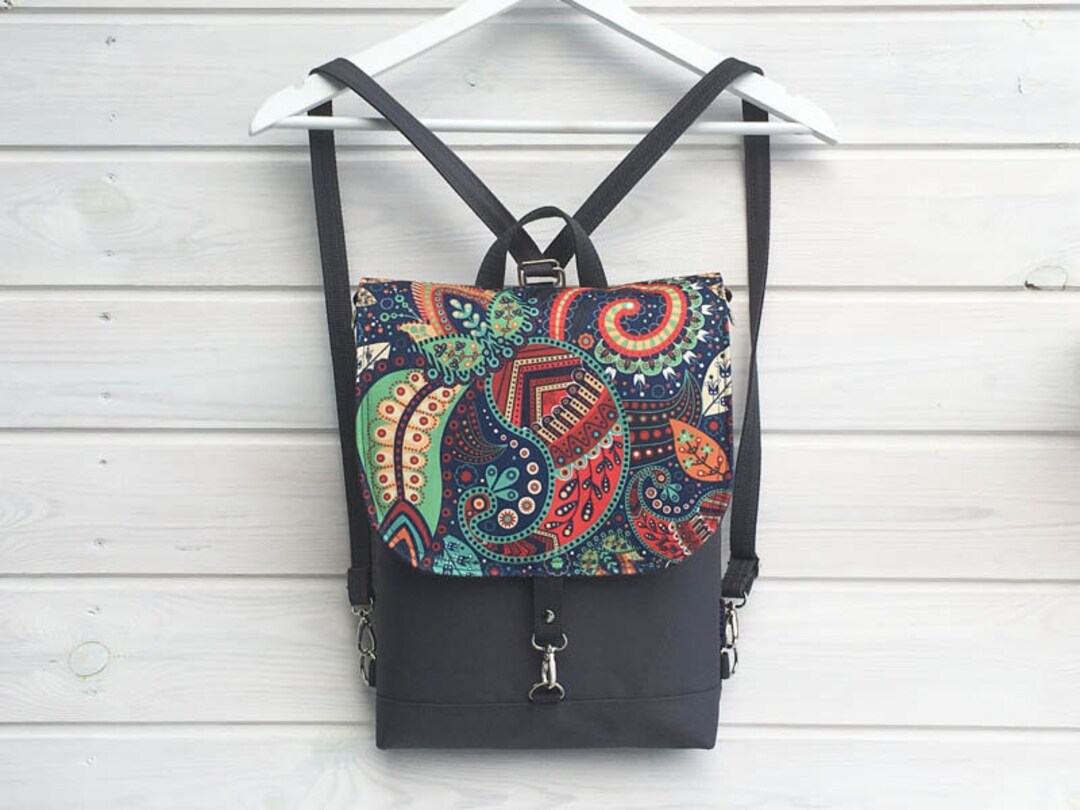 PAISLEY SLIM RUCKSACK, Mochila impermeable Boho, Bolso portátil para ...