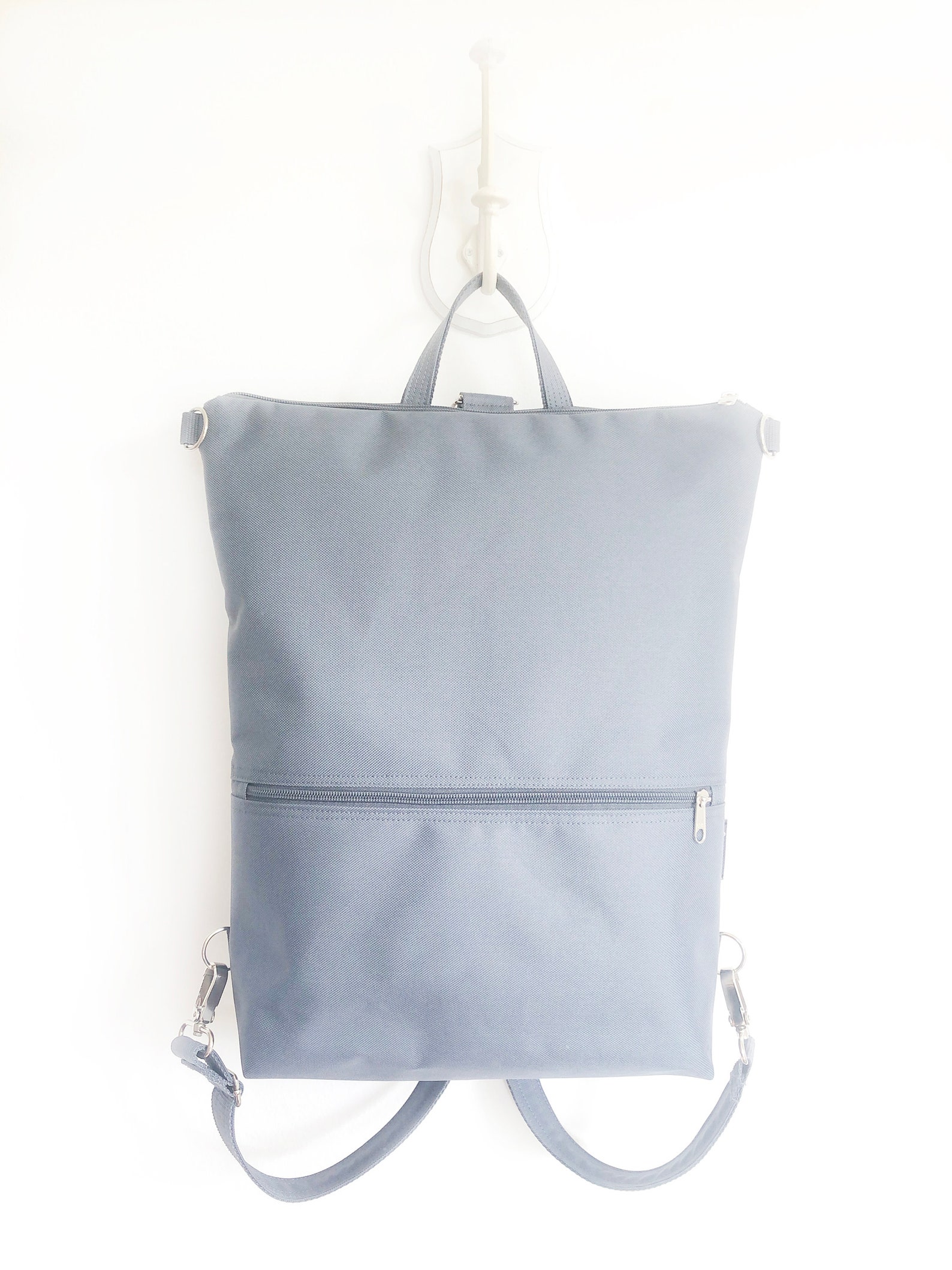 Gray Minimalist Backpack Customizable Waterproof Backpack - Etsy