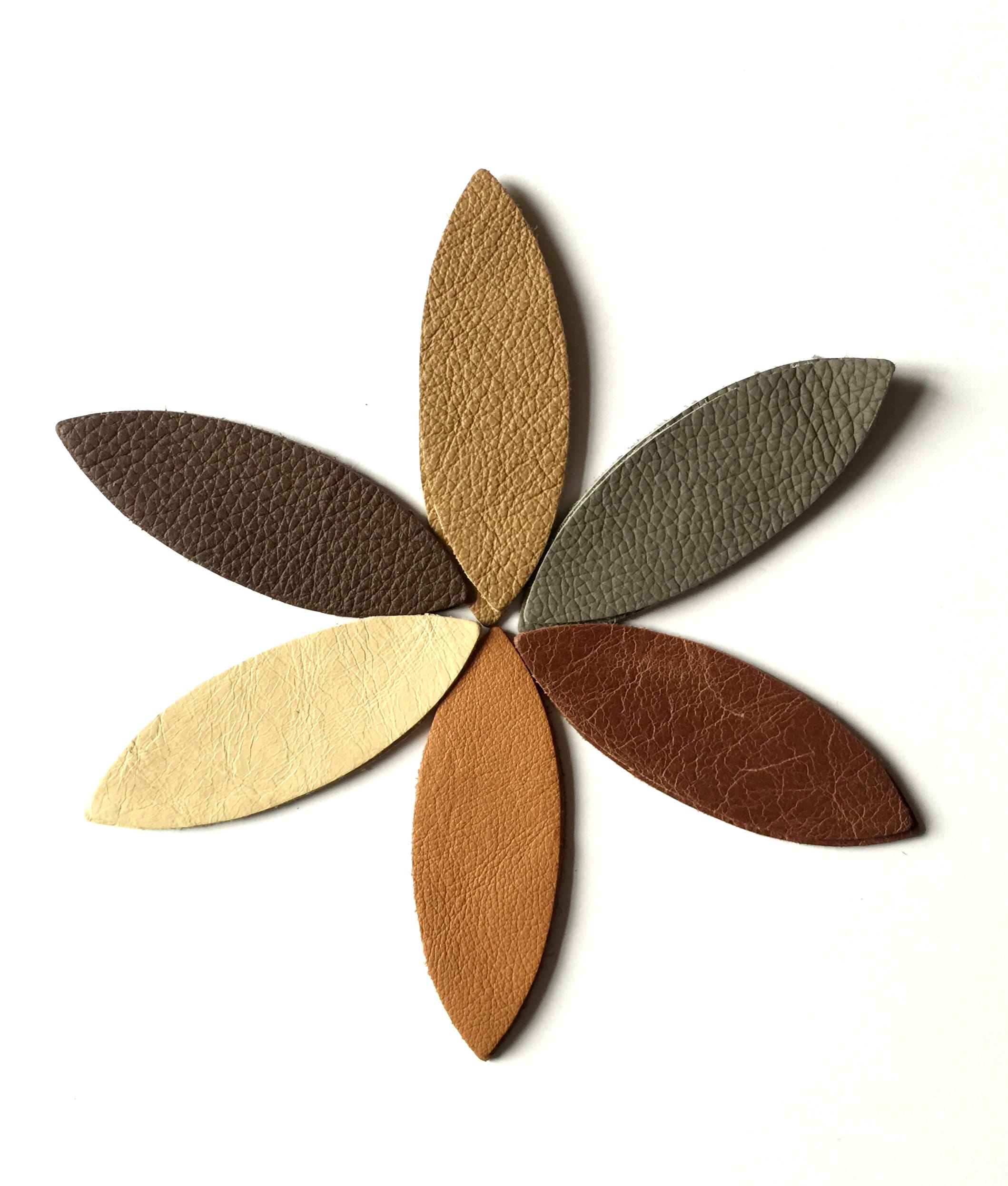 Real Leather Leaves Shapes Tan, Brown and Cream Leather Die Cuts Leaves ...