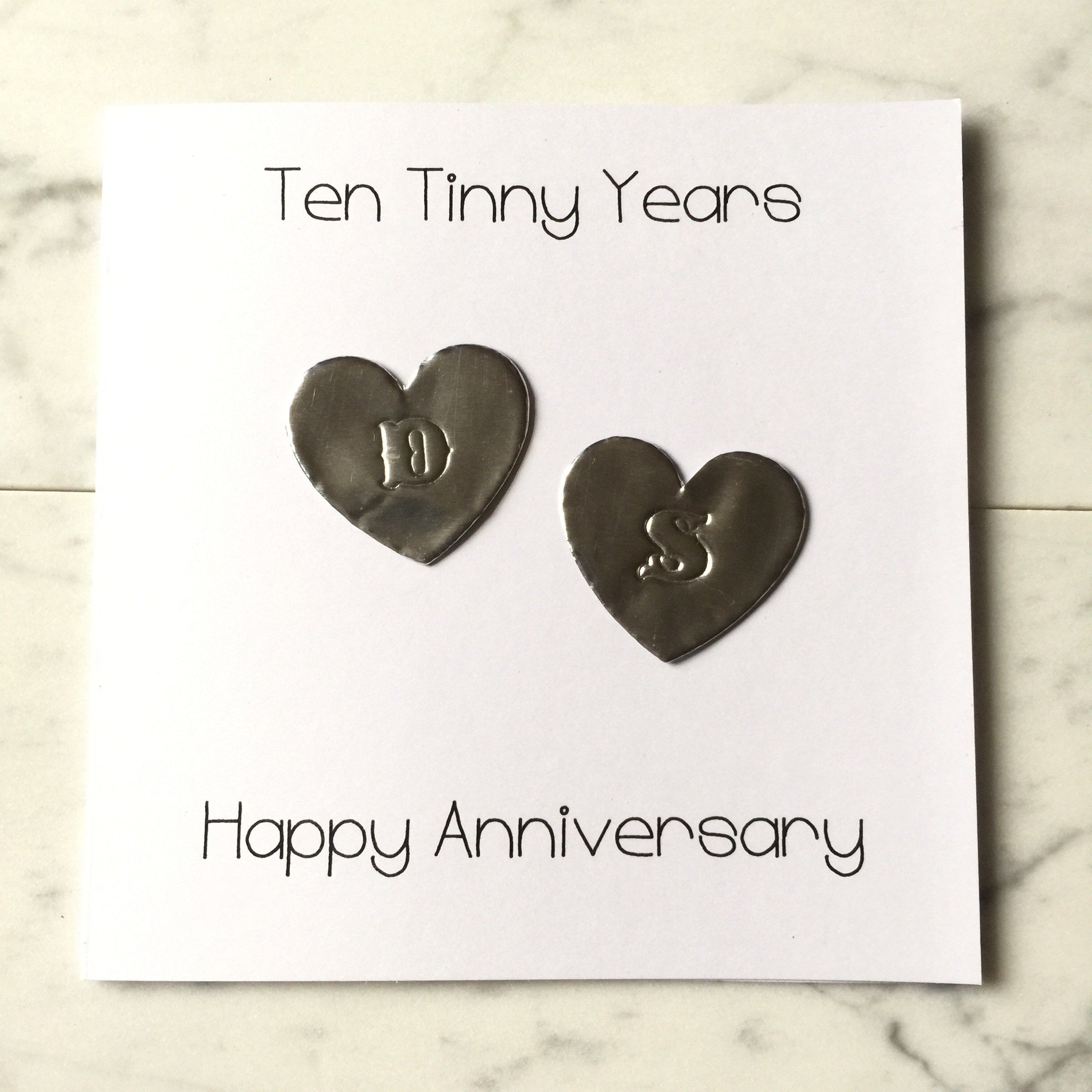 10th Wedding Anniversary Card Personalised Tin Anniversary Handmade In 10th-wedding-anniversary-card-personalised-tin-anniversary-handmade-in