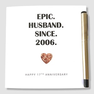 17th Wedding Anniversary Card Epic Wife Husband Couple Him Her - Etsy