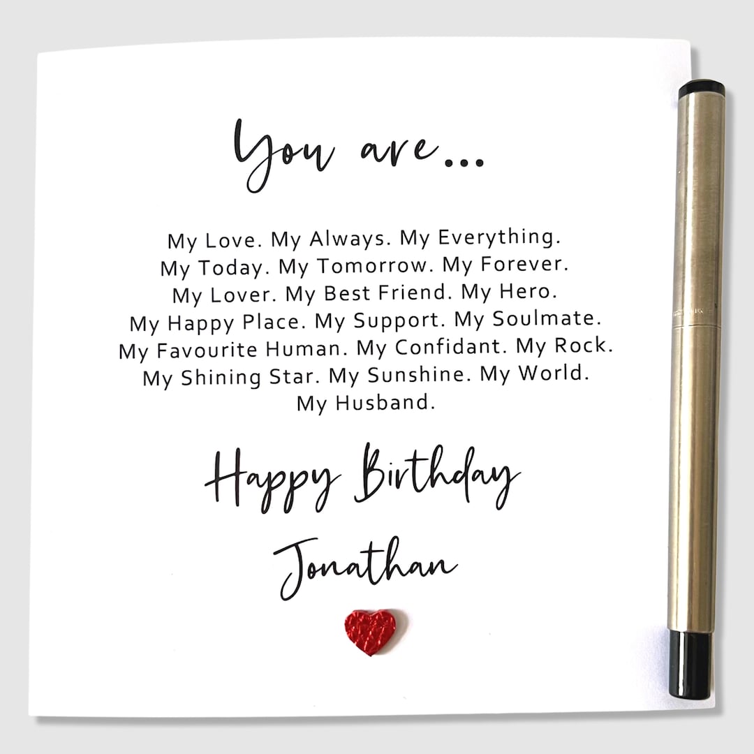 Husband Birthday Card Personalised Poem Leather Birthday Card - BHP7949 ...