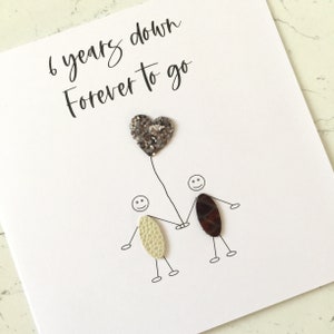 6th Anniversary Card Iron Wedding Anniversary 6 Years Down - Etsy