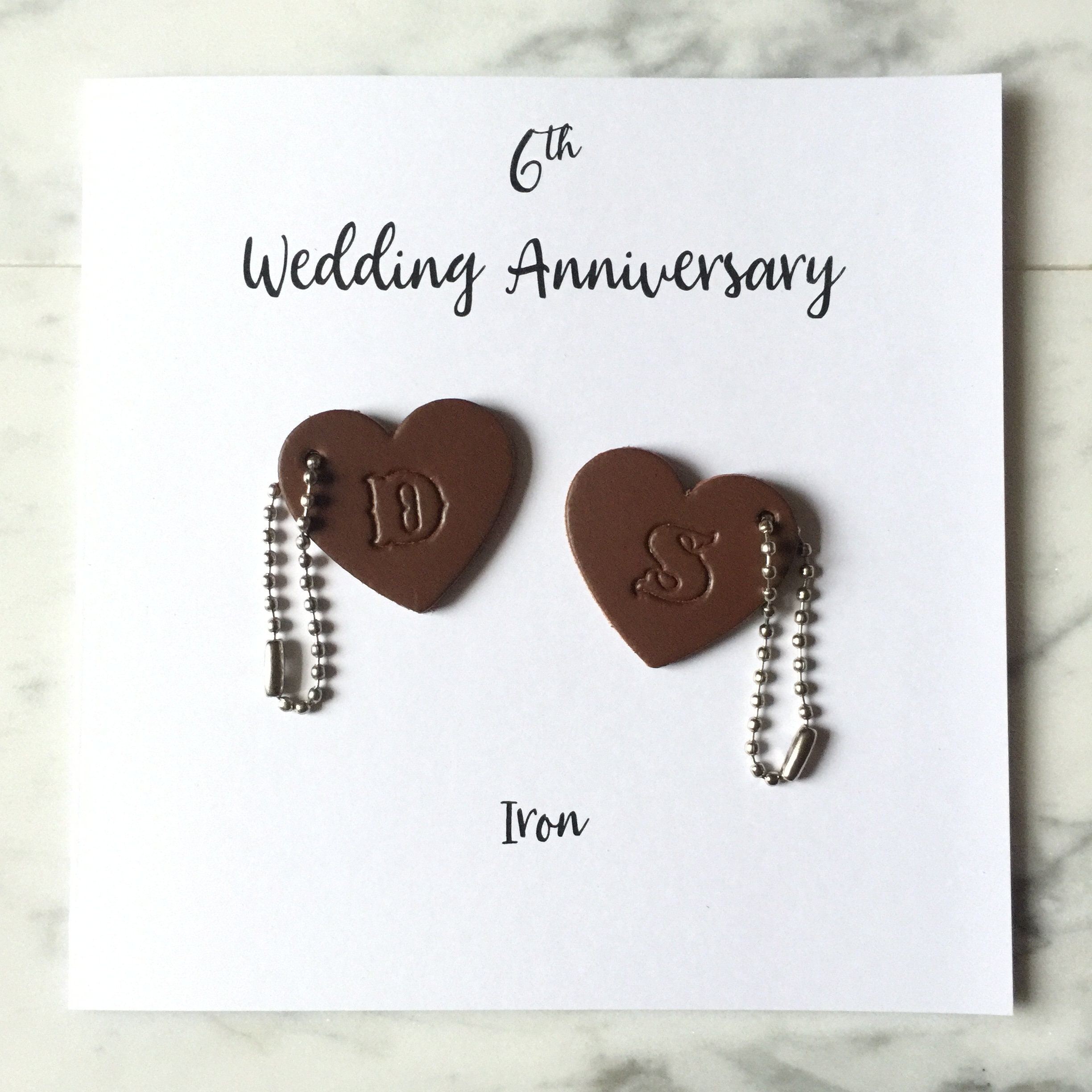 6th Wedding Anniversary Card Personalised Iron Anniversary Leather 6th Wedding Anniversary Card Personalised Iron Anniversary Leather