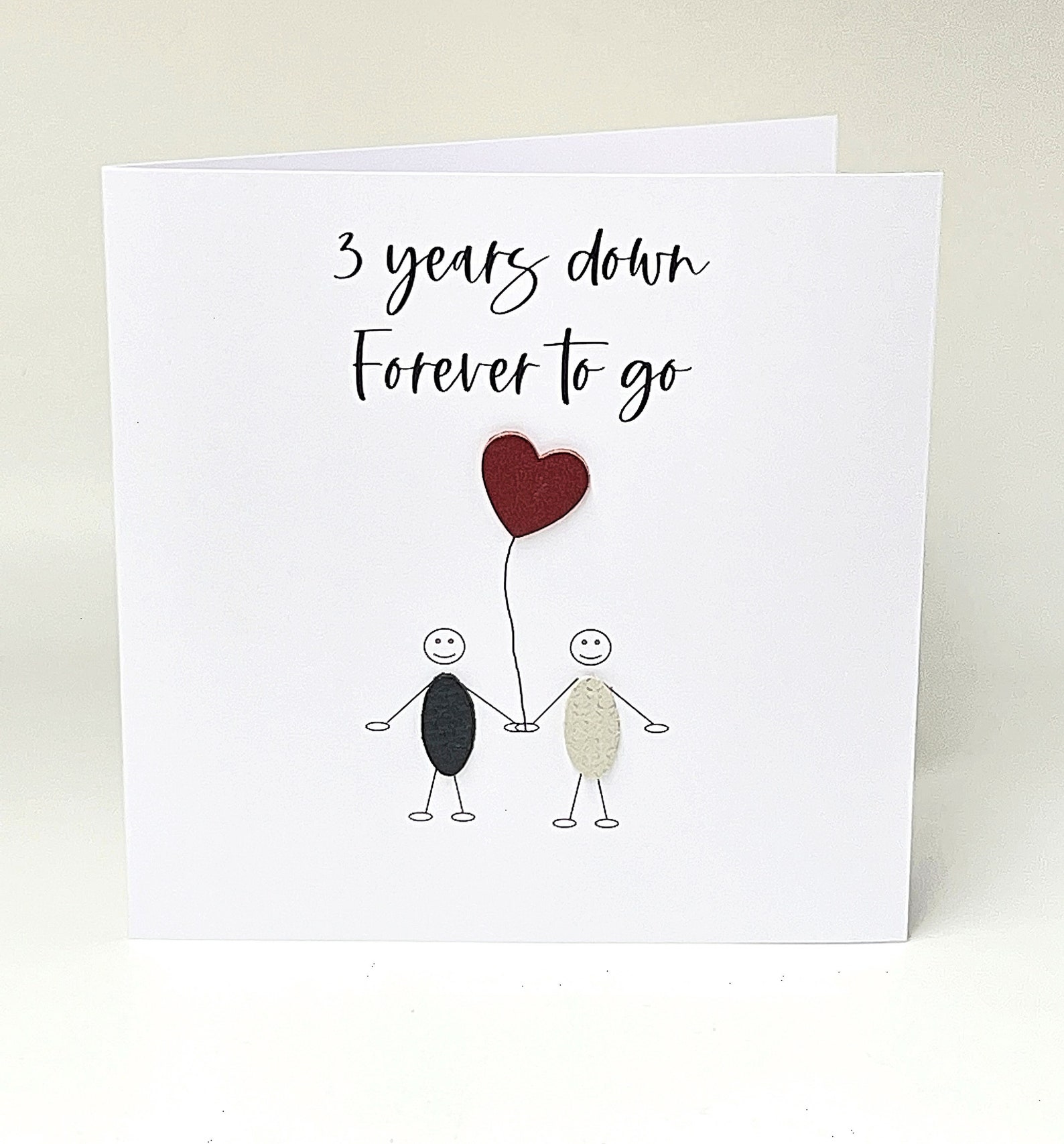 3rd Anniversary Card Leather Wedding Anniversary 3 Years Down | Etsy