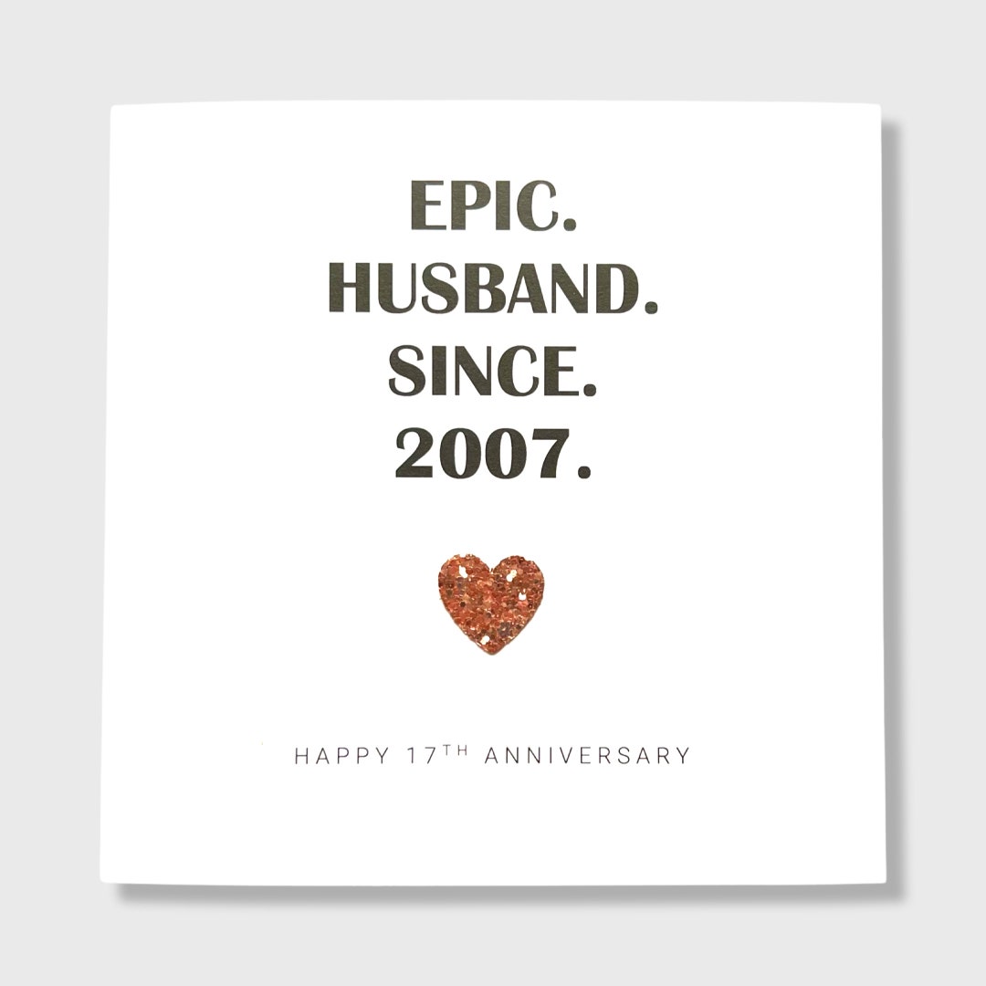17th Wedding Anniversary Card Epic Wife Husband Couple Him Her - Etsy