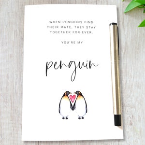 Valentine's Day Card You're My Penguin Anniversary Card Valentines Card ...