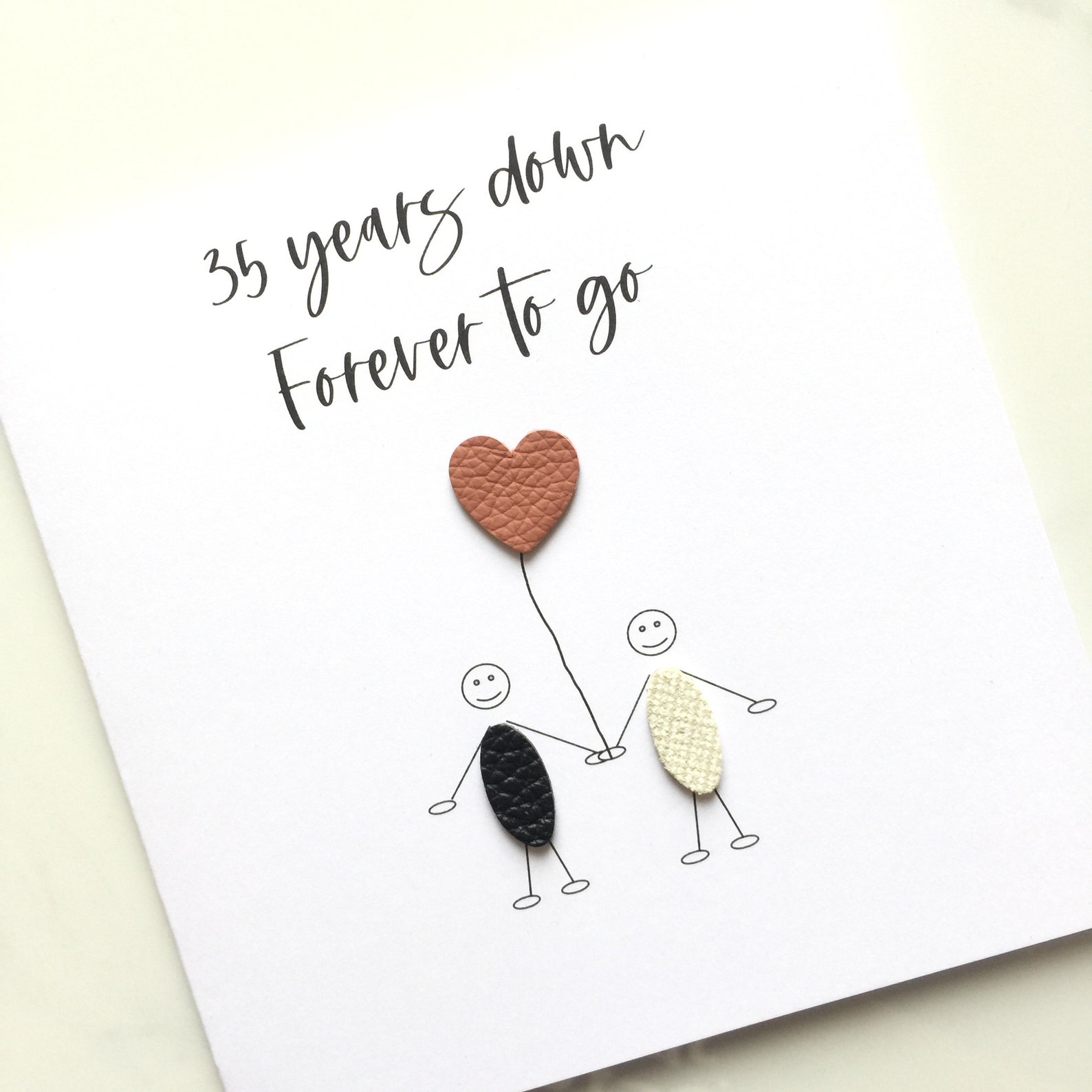 35 Years Down Forever to Go Anniversary Card 35th Coral | Etsy