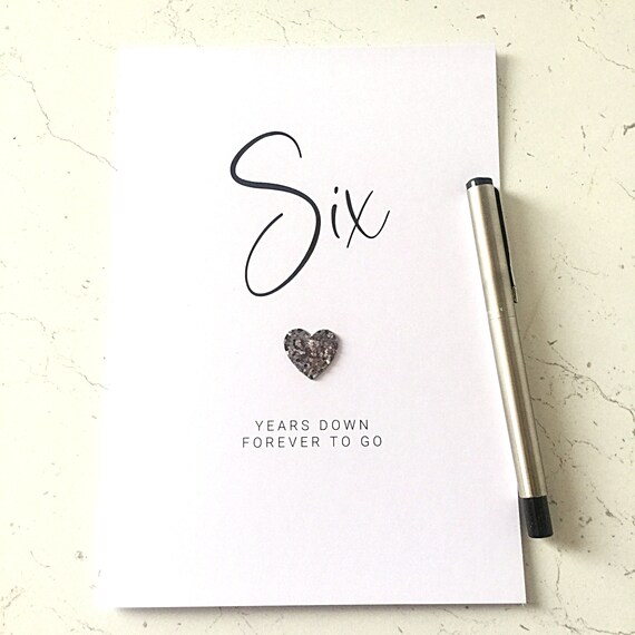 Six Years Down 6th Wedding Anniversary Card Iron Anniversary | Etsy